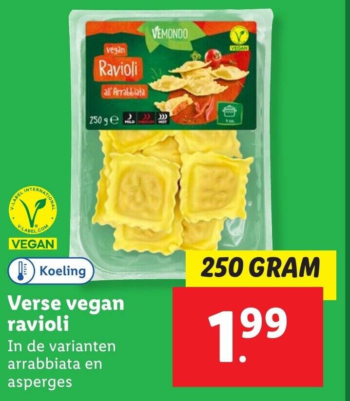 Verse vegan ravioli 250 g aanbieding bij Lidl