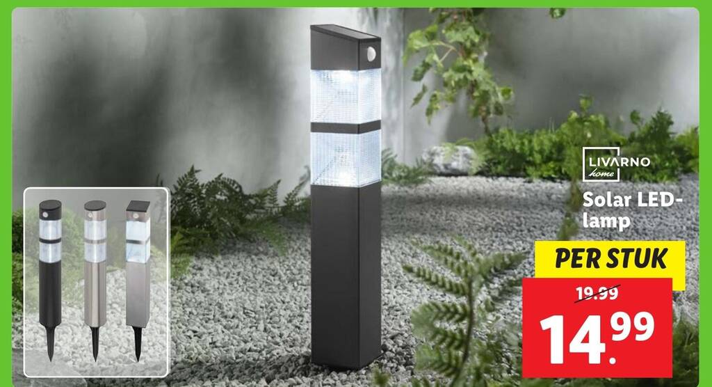 Solar LED lamp aanbieding bij Lidl € 14,99