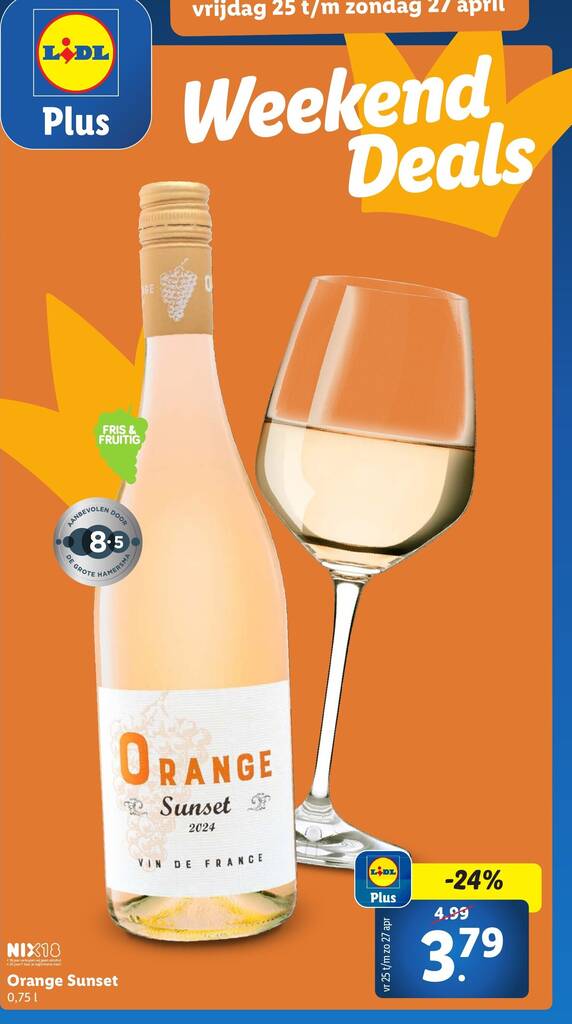 Orange Sunset 0,75 l aanbieding bij Lidl