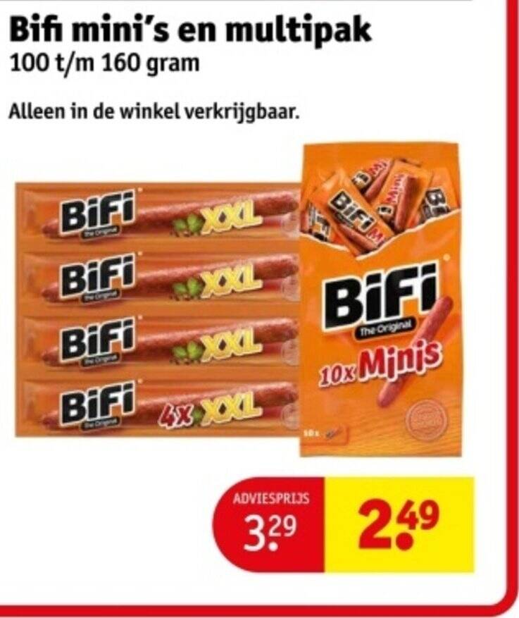 Bifi mini's en multipak aanbieding bij Kruidvat