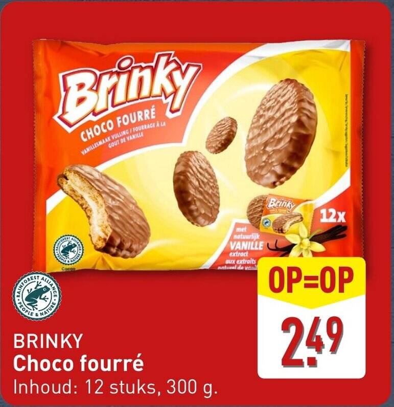 Brinky choco fourré 300 gram aanbieding bij ALDI
