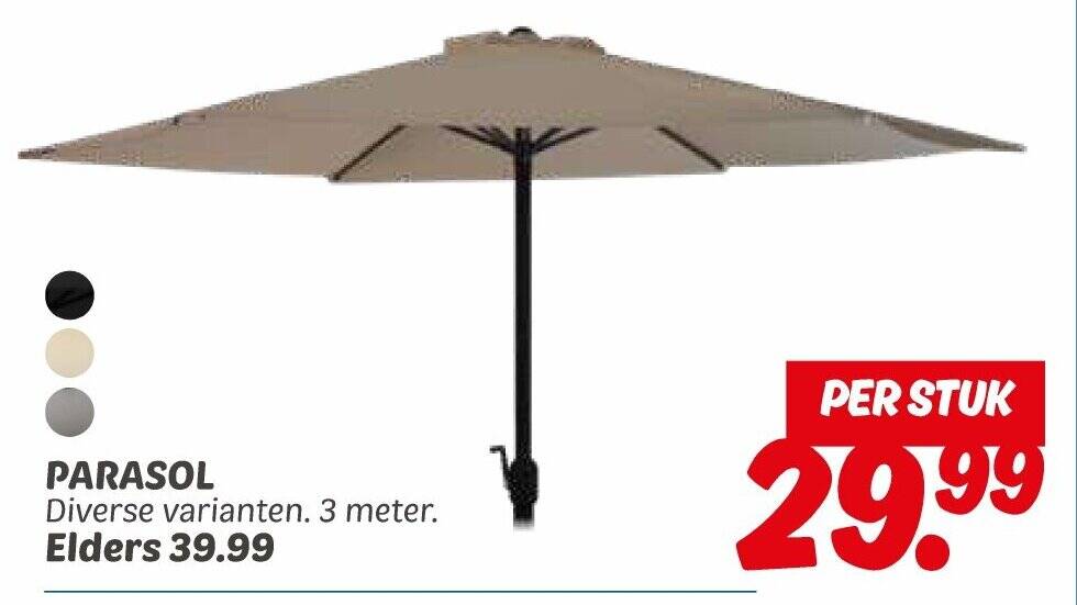 Parasol 3 Meter aanbieding bij Dekamarkt