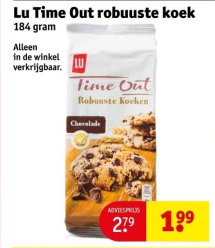 Lu Time Out robuuste koek 184 gram aanbieding bij Kruidvat