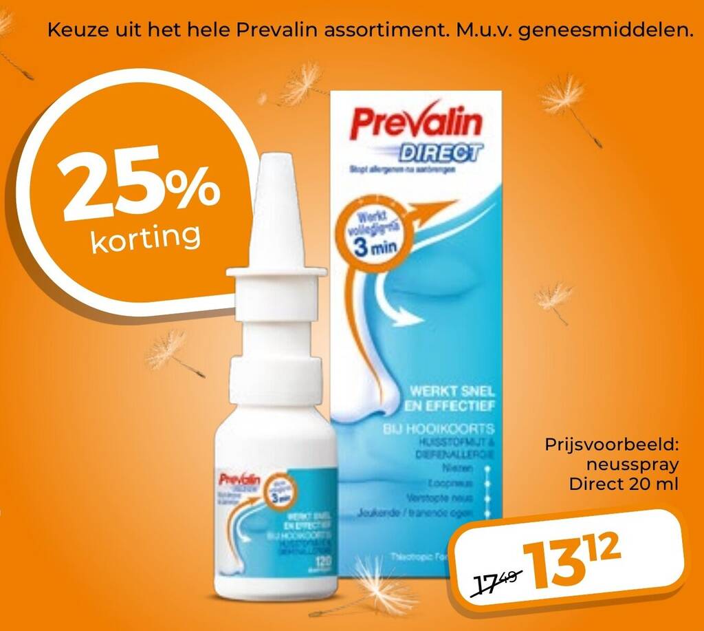 PreValin Neusspray Direct 20 ml aanbieding bij Trekpleister