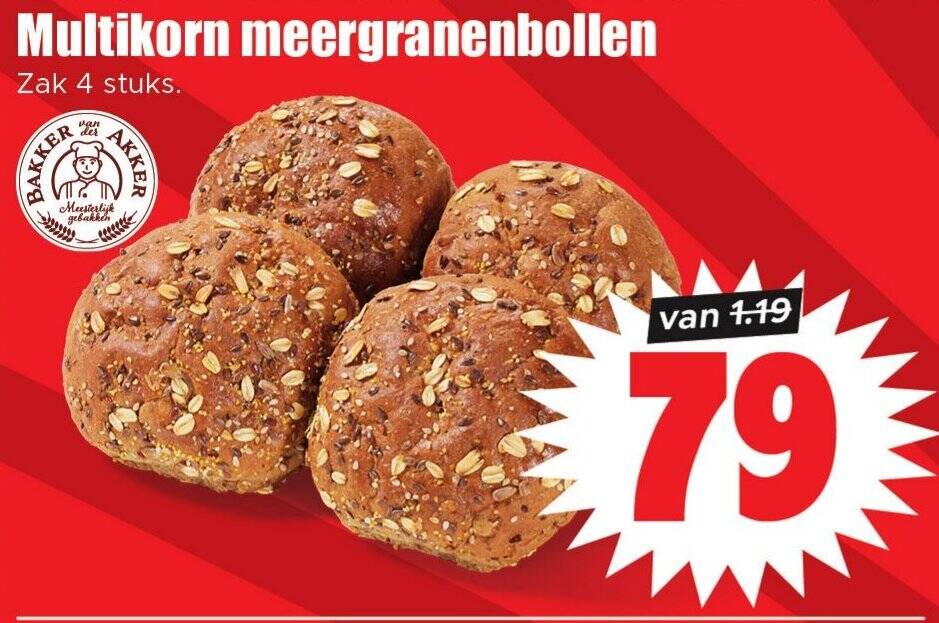Multikorn meergranenbollen aanbieding bij Dirk