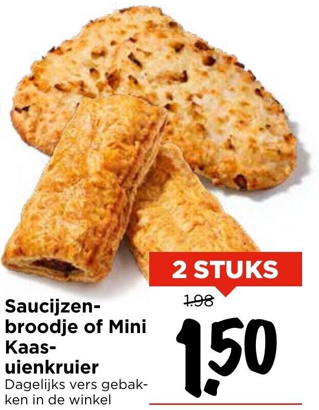 Saucijzen broodje of Mini Kaas uienkruier aanbieding bij Vomar ...