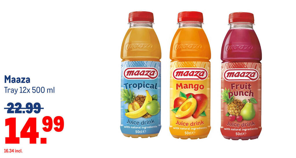Maaza 500 ml aanbieding bij Makro