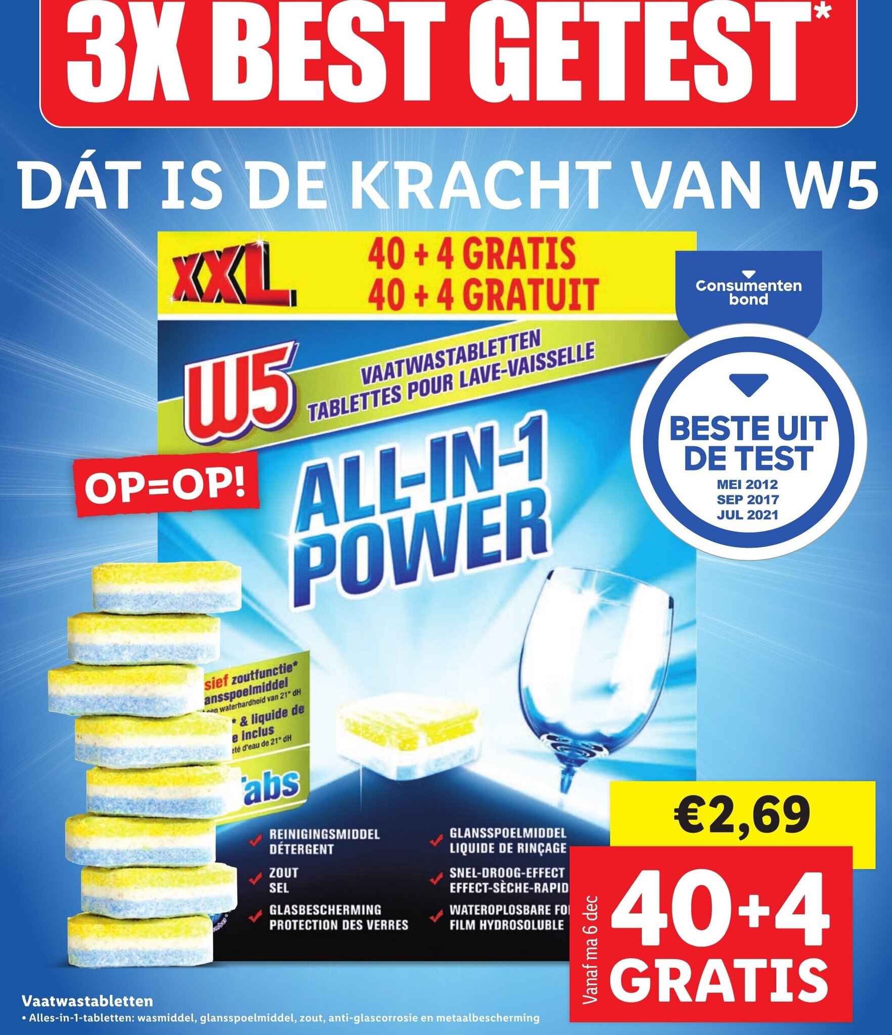 Vaatwastabletten 40+4 st aanbieding bij Lidl