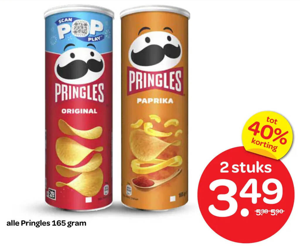 Pringles 165 gram aanbieding bij Spar