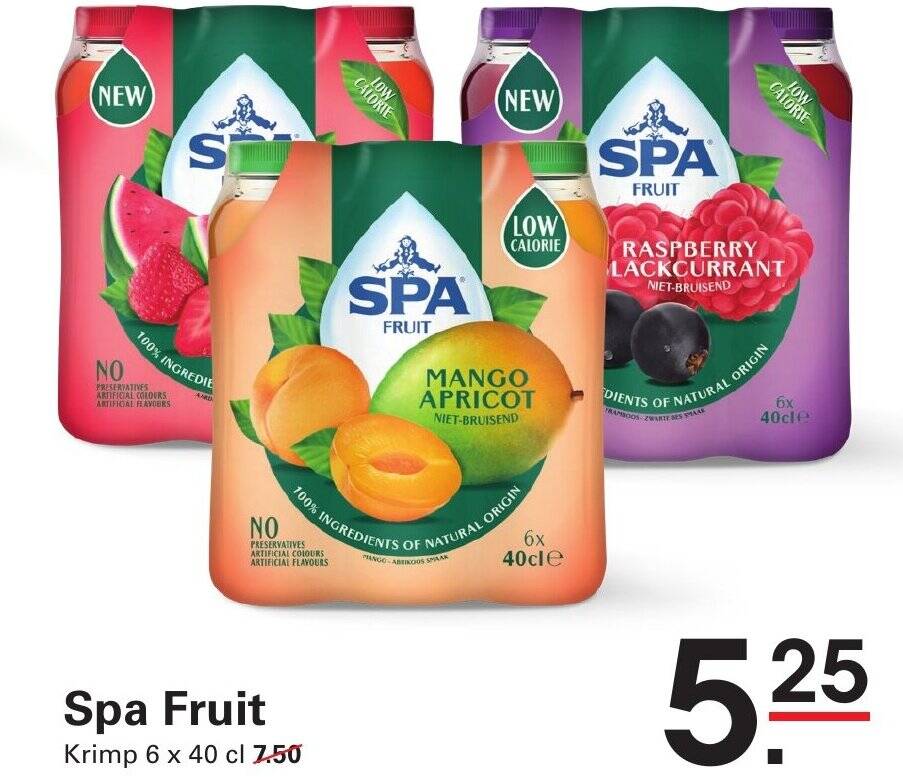 Spa Fruit 40 cl aanbieding bij De Kweker