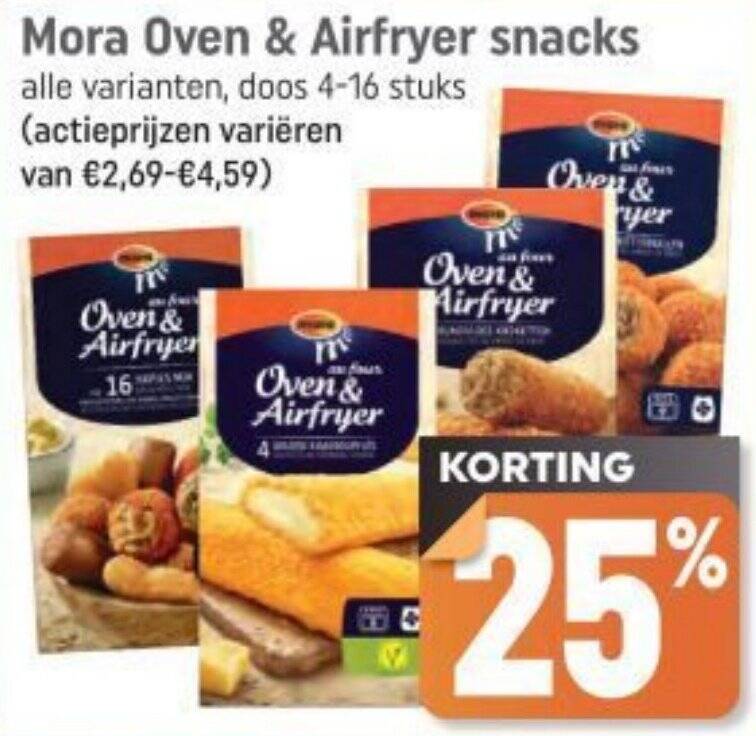 Mora Oven & Airfryer snacks aanbieding bij Dagwinkel