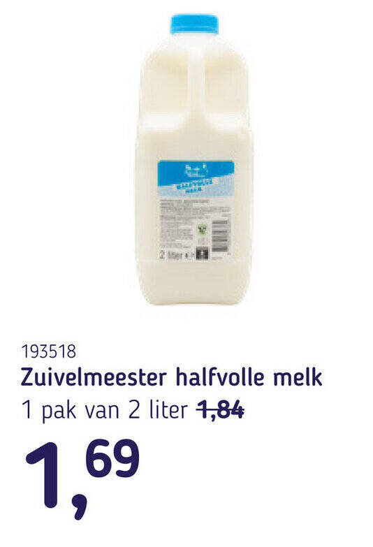 Zuivelmeester halfvolle melk 2 L aanbieding bij Van Hoeckel