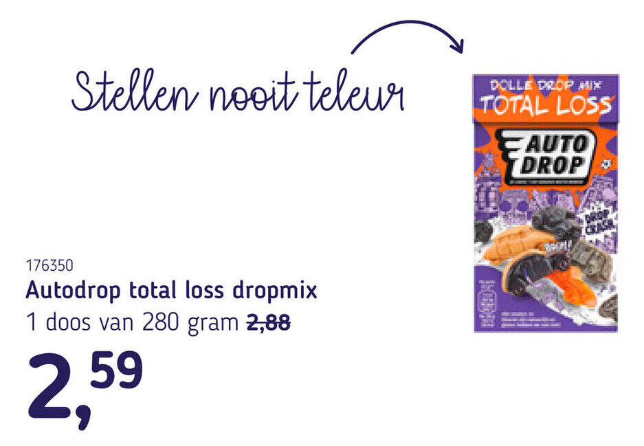 Autodrop total loss dropmix 280 gram aanbieding bij Van Hoeckel