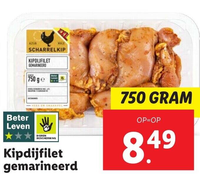 Kipdijfilet gemarineerd 750 g aanbieding bij Lidl