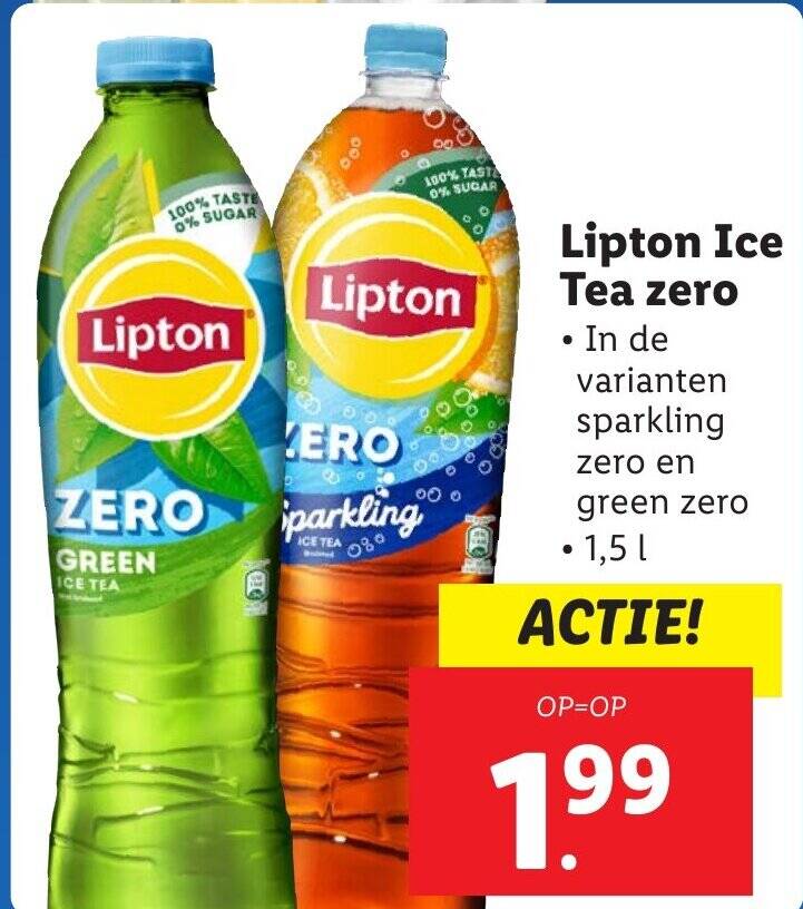 Lipton Ice Tea zero 1,5 l aanbieding bij Lidl
