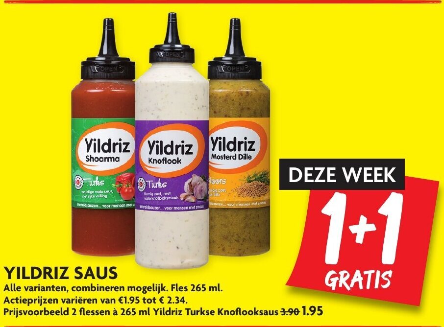 Yildriz saus 2*265ml aanbieding bij Dekamarkt