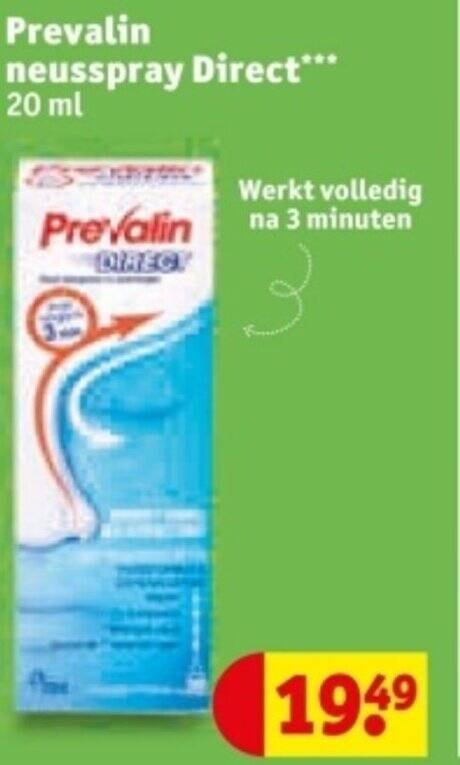 Prevalin neusspray Direct 20 ml aanbieding bij Kruidvat