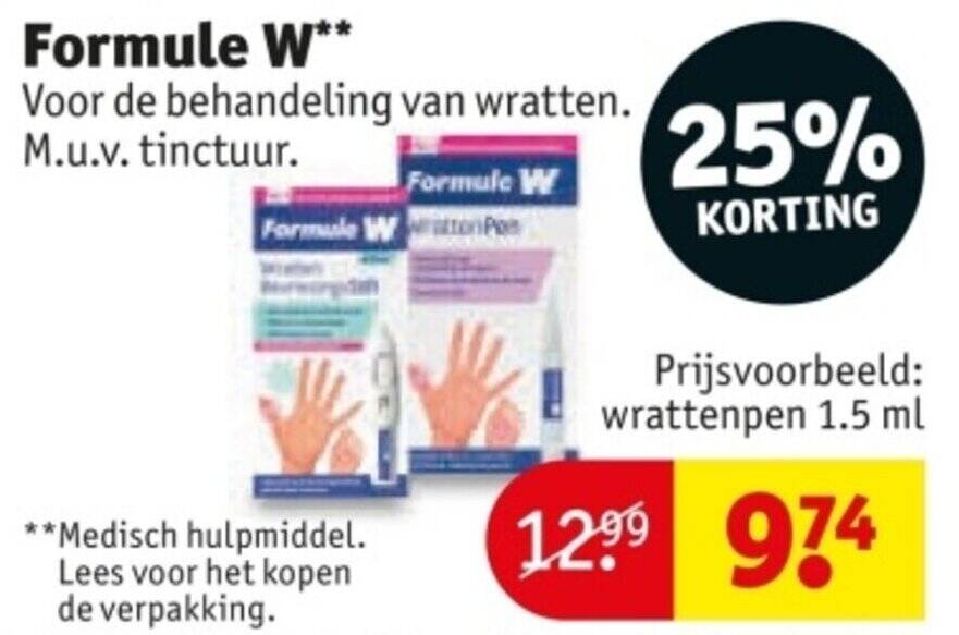 Formule W 1,5 ml aanbieding bij Kruidvat