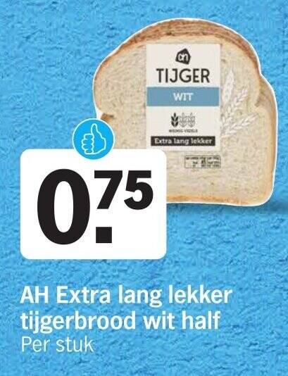 AH Extra lang lekker tijgerbrood wit half aanbieding bij Albert Heijn