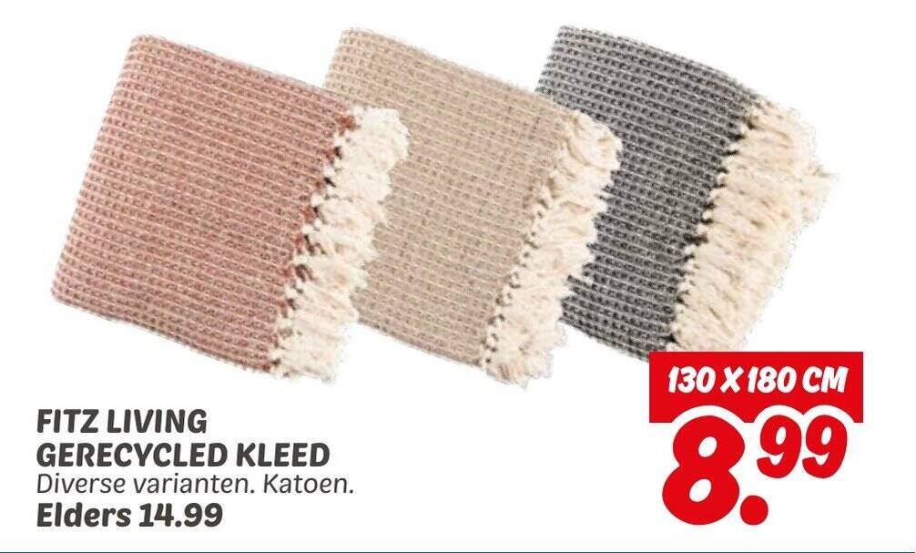 Fitz living gerecycled kleed 130x180 cm aanbieding bij Dekamarkt