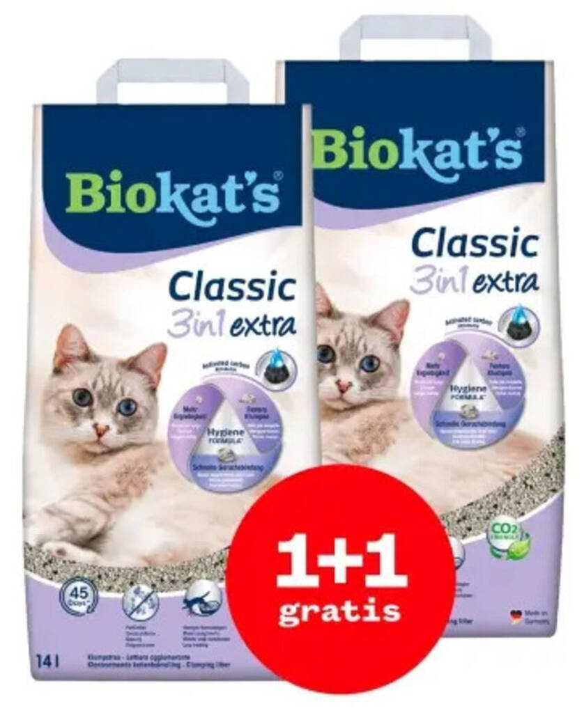 Biokat's Classic Extra 14 liter 1+1 gratis aanbieding bij Welkoop