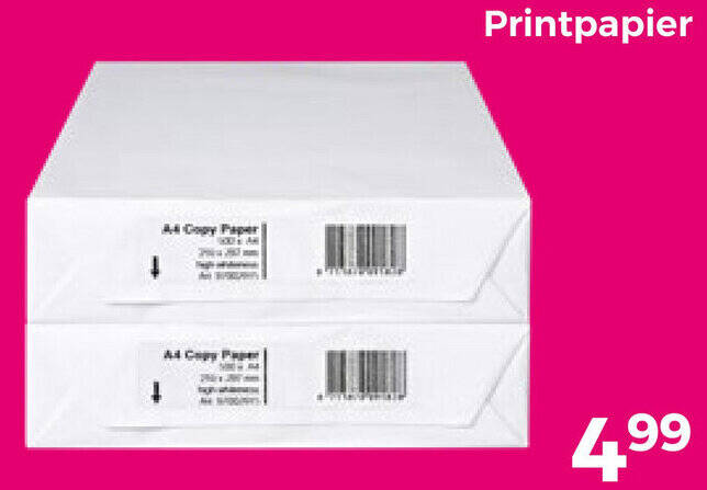 Printpapier aanbieding bij Trekpleister