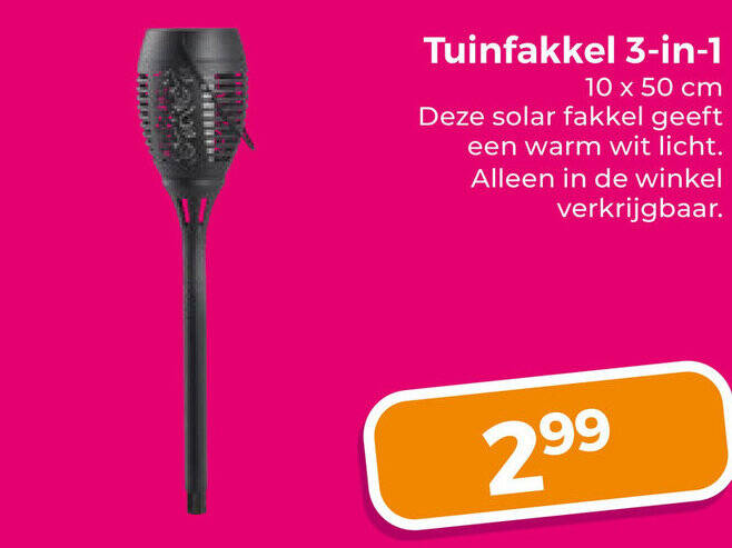 Tuinfakkel 3-in-1 10 x 50 cm aanbieding bij Trekpleister