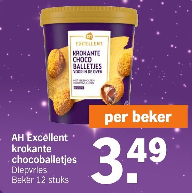 AH Excellent krokante chocoballetjes 12 stuks aanbieding bij Albert Heijn