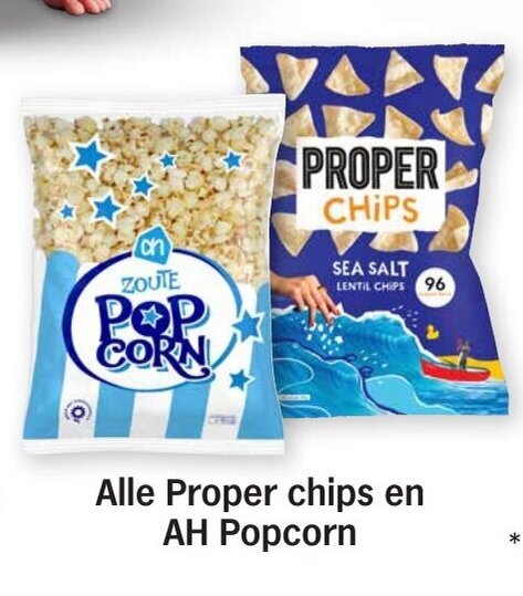 Alle Proper chips en AH Popcorn aanbieding bij Albert Heijn
