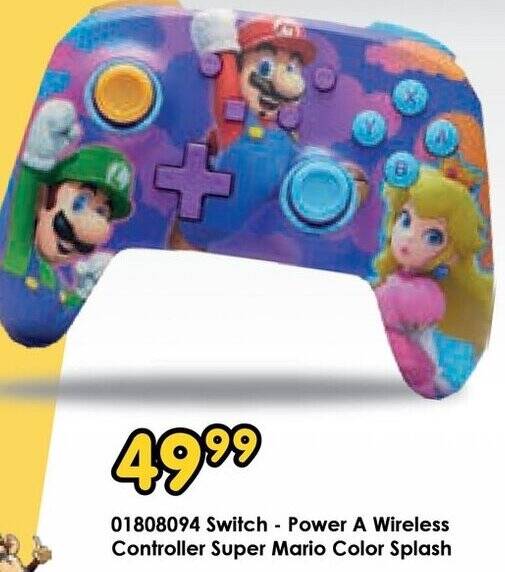 Switch PowerA Wireless Controller Super Mario Colo Splash aanbieding ...