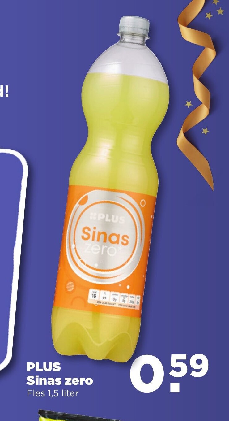 Sinas zero 1,5L aanbieding bij PLUS