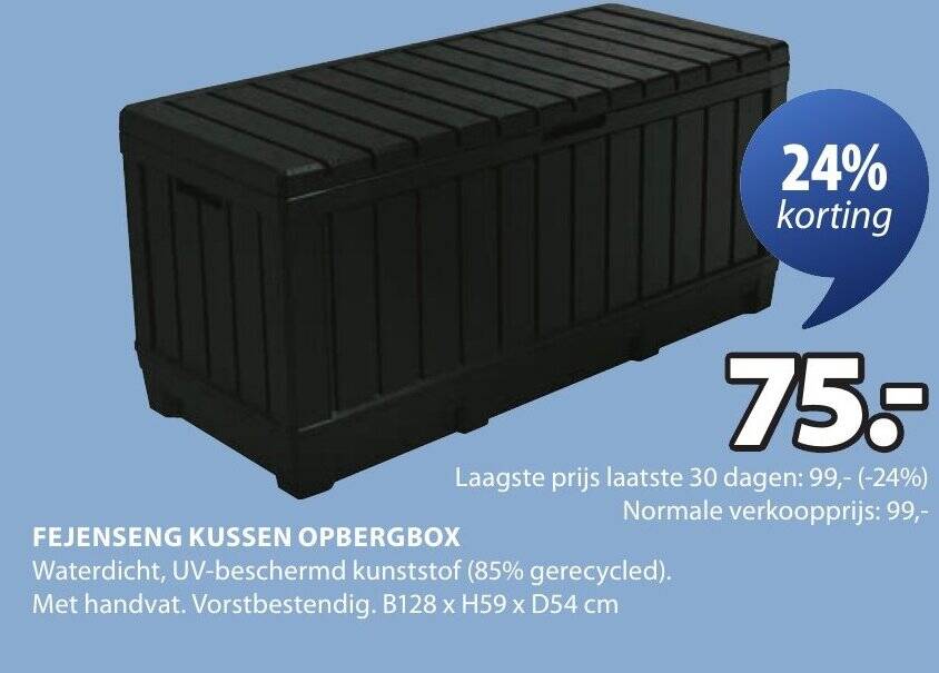 Fejenseng kussen opbergbox B128 x H59 x D54 cm aanbieding bij Jysk