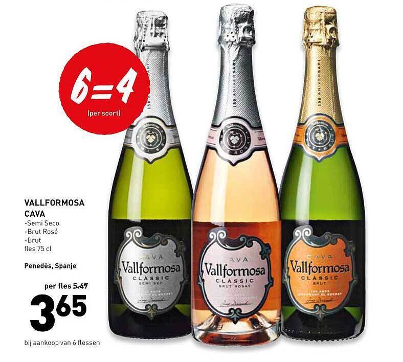 Vallformosa cava semi seco, brut rosé of brut aanbieding bij De Kweker