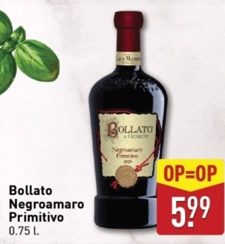Bollato Negroamaro Primitivo 0,75 l aanbieding bij ALDI