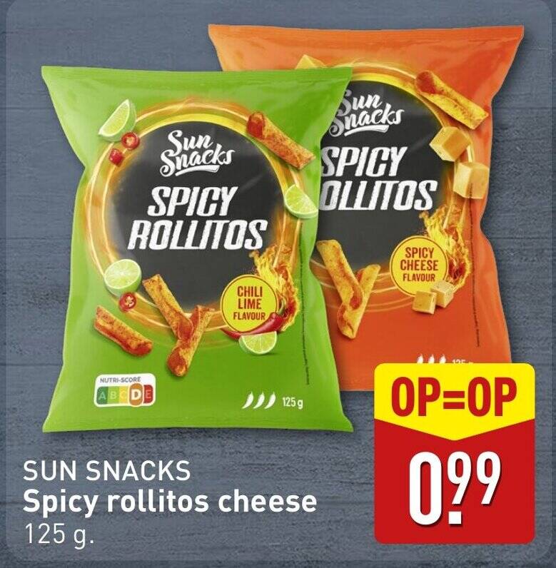 Sun Snacks Spicy rollitos cheese 125 g aanbieding bij ALDI