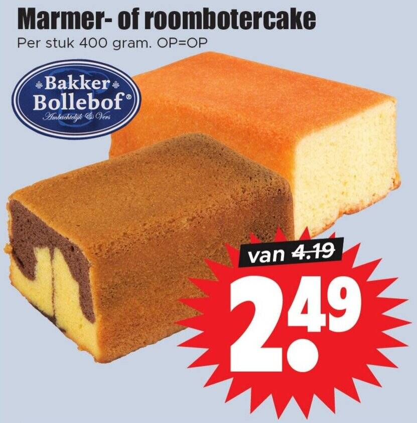 Marmer of roombotercake 400 gram aanbieding bij Dirk