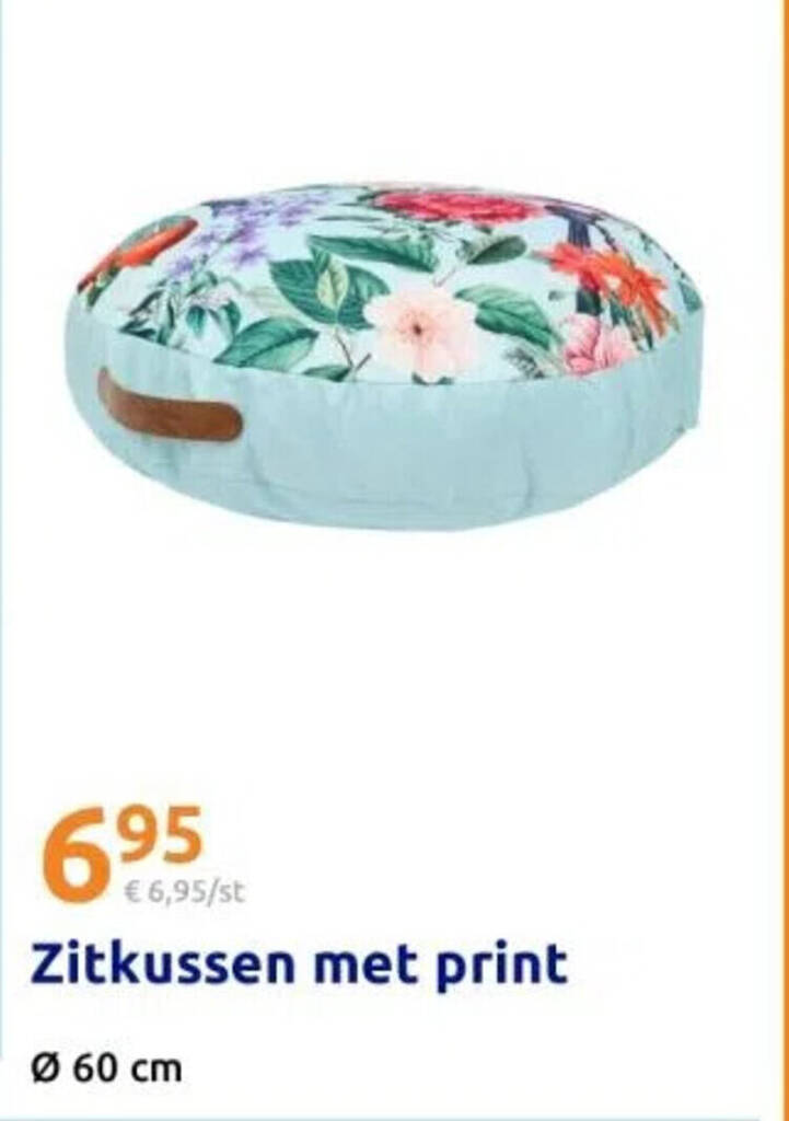 Zitkussen met print 60 cm aanbieding bij Action