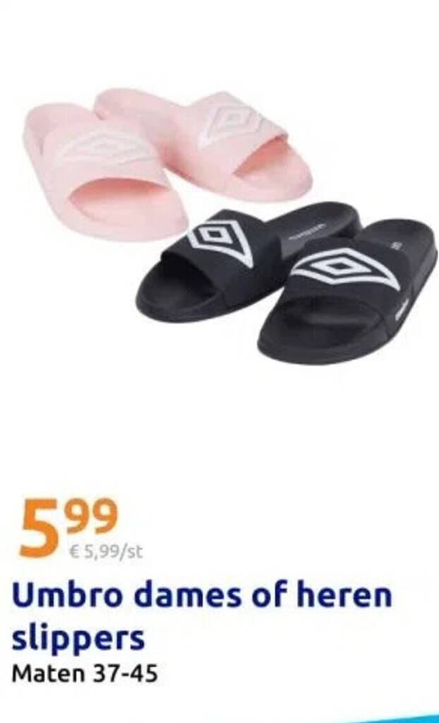 Umbro dames of heren slippers aanbieding bij Action