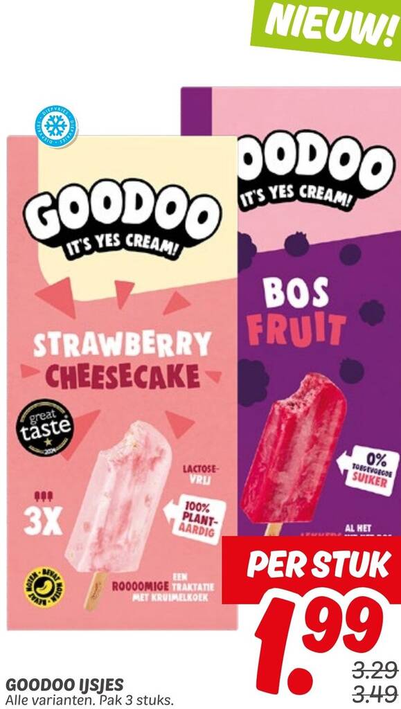 Goodoo ijsjes aanbieding bij Dekamarkt