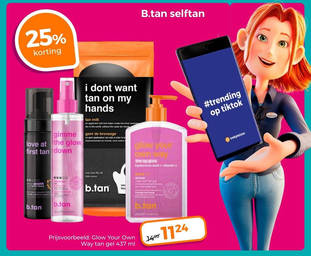 Glow Your Own Way tan gel 437 ml aanbieding bij Trekpleister