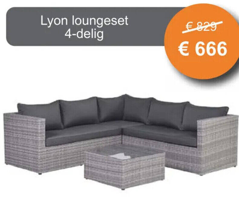 Lyon loungeset aanbieding bij Tuinmeubelland