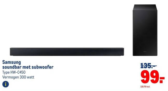 Samsung soundbar met subwoofer aanbieding bij Makro