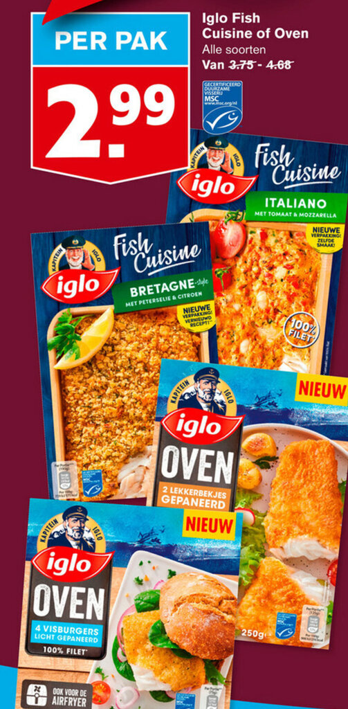 Iglo Fish Cuisine of Oven aanbieding bij Hoogvliet