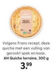 AH Quiche lorraine, 300 g aanbieding bij Albert Heijn