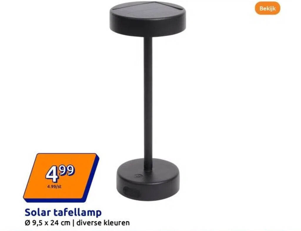 Solar tafellamp 09,5 x 24 cm aanbieding bij Action
