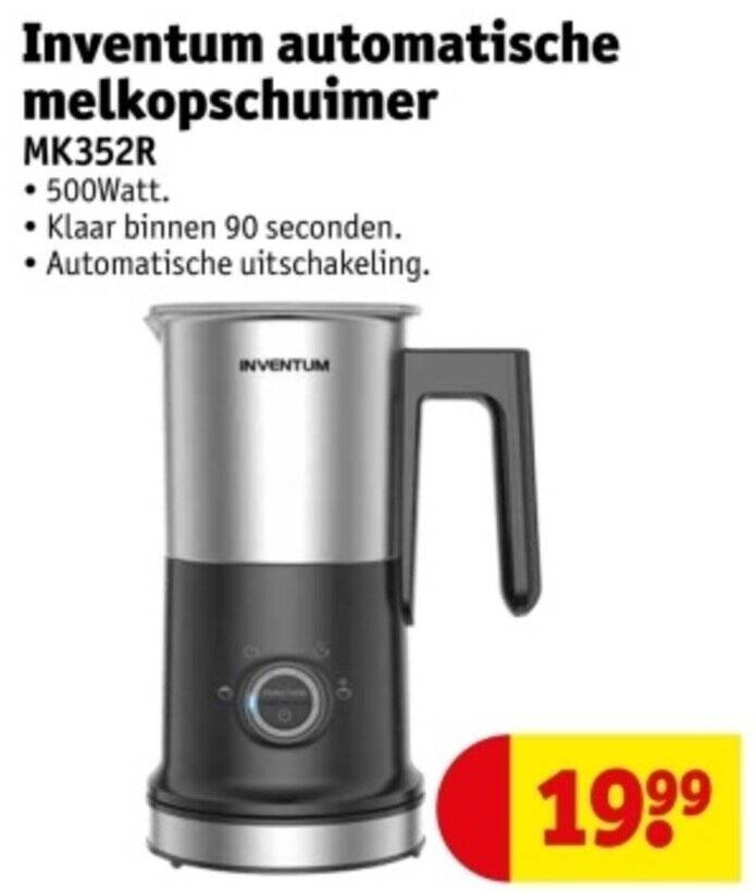 Inventum automatische melkopschuimer MK352R aanbieding bij Kruidvat
