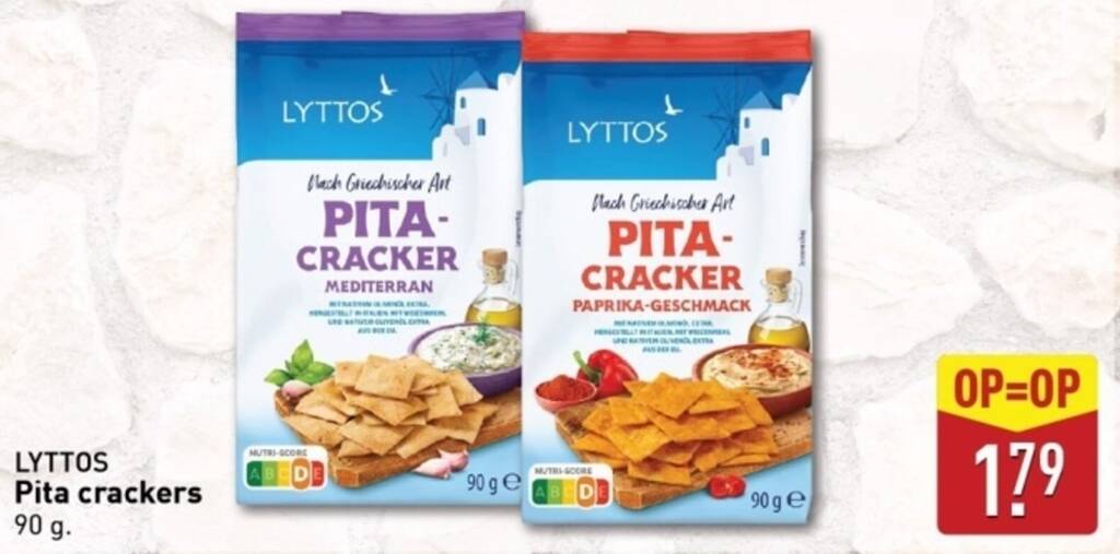 Lyttos Pita Crackers 90 g aanbieding bij ALDI