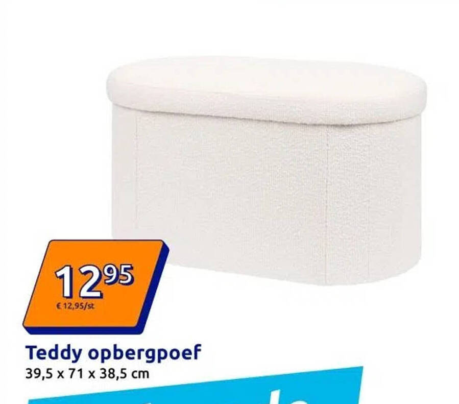 Teddy opbergpoef 39,9 x 71 x 38.5 cm aanbieding bij Action