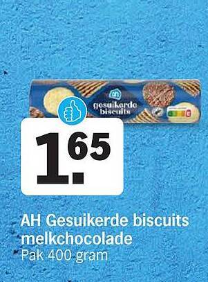 AH Gesuikerde biscuits melkchocolade 400 g aanbieding bij Albert Heijn