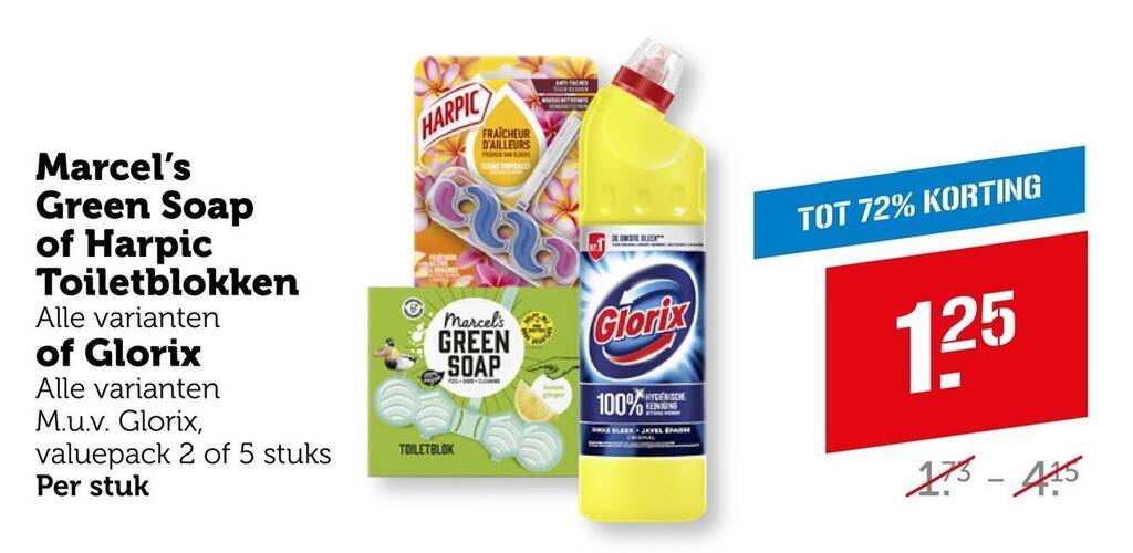 Marcel's Green Soap of Harpic Toiletblokken aanbieding bij Coop